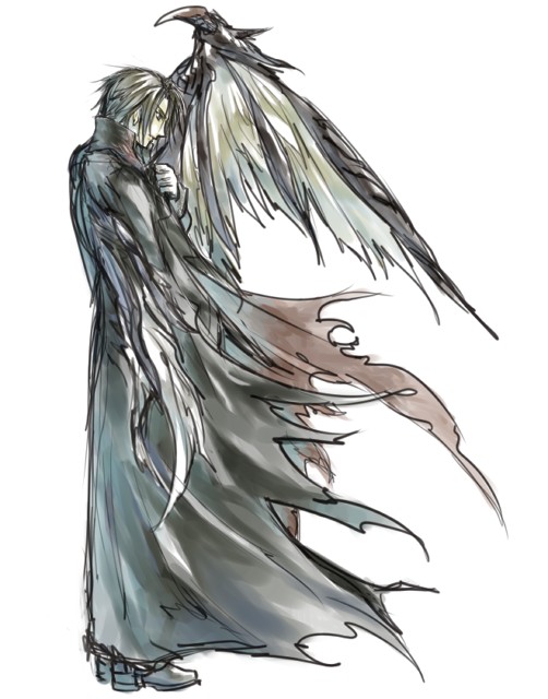 Safebooru - 1boy alternate costume bat wings black coat black footwear boots brown hair clothes ...